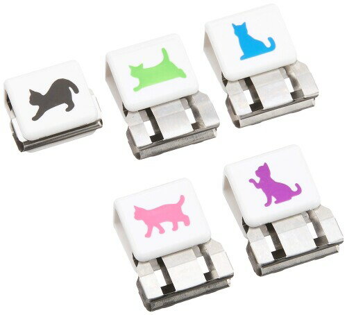 TOHKIN スライドクリップクリア 猫 SCC-L5N Lサイズ 5個入 書類整理 とめる・はずすがワンタッチ!便利で可愛い書類用クリップ! はさんで押すだけ、軽い力で使えるスライド式 丈夫で長持ち、くり返し使えるので経済的! 内容:Lサ...