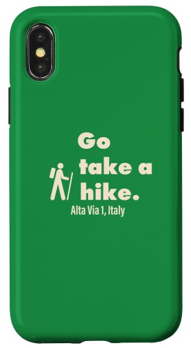 iPhone X/XS Alta Via 1、Italy Go Take A Hike レトロ スマホケース Alta Via 1、イタリア Go Take A Hike アウトドア、ハイキング、キャンプ、登山愛好家に最適です。 2つの素材...