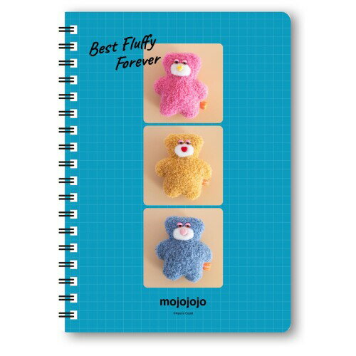 mojojojo B6リングノート もこもこくま (対象年齢6歳以上) IPP903834 ふわもこ動物たちと、毎日がもっとファンシーに!持ち運びやすいB6ノートで毎日を楽しく。 『もこもこくま』ピンクとイエロー、ブルーのくまがデデンと登場...