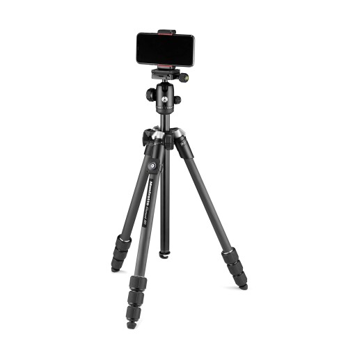 マンフロット(Manfrotto) Element MII カーボン 4段 MBTキット リモコン付属 キャリーバッグ スマートフォンアダプター 耐荷重UNI/PdR 105:2021 8 kg 自由雲台 スマートフォン用三脚 MKELMI...