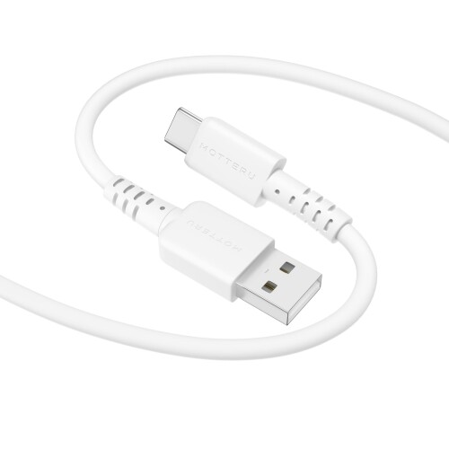 MOTTERU(モッテル) USB-A to USB-C シリコンケーブル USB2.0 充電 データ転送 しなやかでやわらかい 絡まない 断線に強い iPhone Air 17 17Pro 16 15 Android スマートフォン 対応...