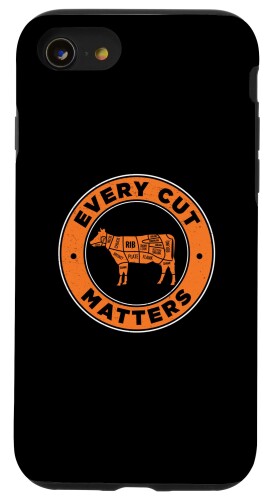 iPhone SE (2020) / 7 / 8 Funny Every Cut Matters 肉科学食肉生産エキスパート スマホケース Cut Mattersのデザインは、肉の保存のために細胞農業を実践する組織エンジニアに最適で、タンパ...