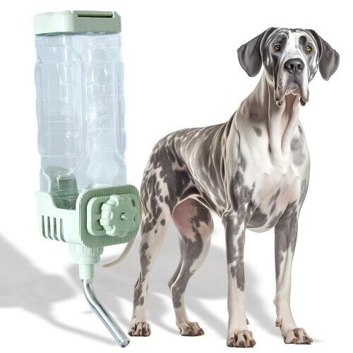 プチリュバン 犬 猫 給水器 1200ml グリーン 大容量 ペット水飲み器 大型犬 中型犬 ペットケージ ペットキャリー クレート 取り付け ペット 自動給水器 ウォーターボトル 本体重量:約256g 容量:1200ml 適応:超大型犬・...