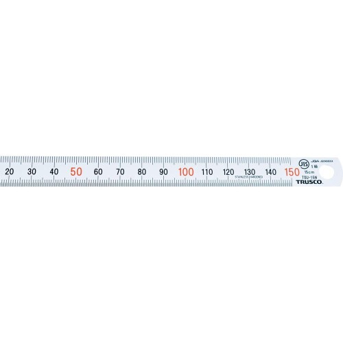 TRUSCO(トラスコ) 直尺15cm TSU15N シルバー 全長(mm):175 幅(mm):15 厚み(mm):0.5 呼び寸法(mm):150 上段(ピッチ):1mm ■インチ換算表、ねじ下穴径表付 ■線引き ■ケガキ作業 ■寸法測...