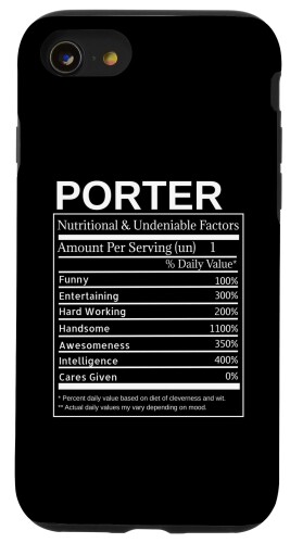 Porter Nutrition Facts 面白くて皮肉な名前入り スマホケース iPhone SE (2020) / 7 / 8 用 Porter nutritional facts Porterという名前のお気に入りの人のための面白い...