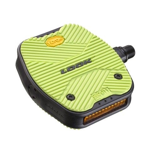 LOOK(ルック) GEO CITY GRIP LIME ペダル 重量:265g(片側)　ボディ素材:合成/VIBRAMラバー/クロモリアクスル　接地面積:107mm x 103mm　カラー:ライム GEO CITYに、VIBRAMラバーを...