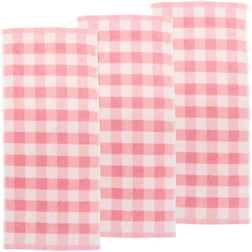 林(Hayashi) フェイスタオル 3枚セット 約34×80cm エーゲ海産コットン ベイチェック ピンク FI7003-3P02 サイズ:約34×80cm 素材・材質:綿100% 20番手単糸 甘撚り 生産国:トルコ セット内容:ピンク...