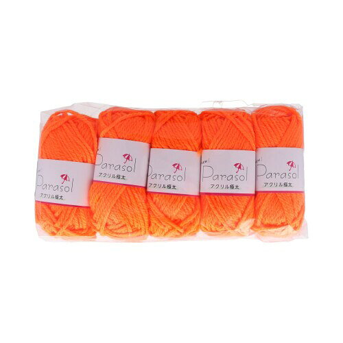 横田(Yokota) 毛糸 パラソル アクリル 極太 単色 5玉セット Col.104 オレンジ 6901 内容量:約30g(約38m)×5玉入 使用針:棒針12〜14号、かぎ針9/0〜7mm、標準ゲージ:12〜13目、18〜19段 素材:...