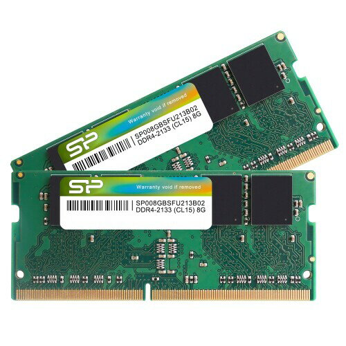 シリコンパワー ノートPC用メモリ DDR4-2133 (PC4-17000) 8GBX2枚 (16GB) 260pin 1.2V CL15 SP016GBSFU213B22 標準的なDDR3と比較して最大で40%の消費電力低減が可能 無期...