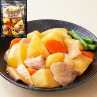 具材をかつお、昆布のだしの効いたたれと共にパックしましたじゃがいも・たまねぎ・にんじん・豚もも肉を、かつお、昆布のだしの効いたたれと共にパックしました。スチームコンベクションオーブンや湯せんで簡単に調理できます。【規格】1ボール500G【調...