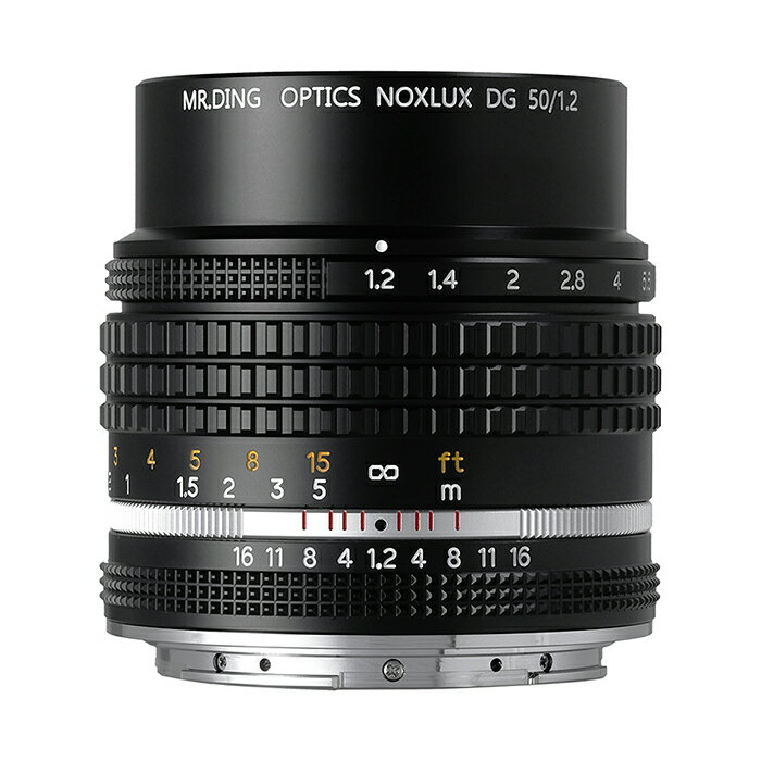種別：ミラーレス用MFレンズ NOTE― 感性を刺激する“現代Noct”の美学 ― 往年の名玉が現代に甦る。温故知新の一本MR.DING Noxlux DG 50mm F1.2 は、ニコンAI/AI-S時代の銘玉にインスパイアされた金属外装...