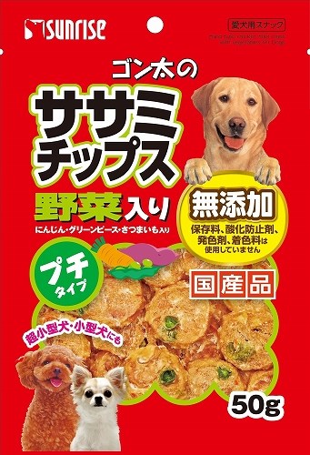 気になる添加物をできるだけ使わず素材の旨みをそのまま生かし、にんじん・グリーンピース・さつまいもを入れた嗜好性の高いスナックです。手軽に与えられるので、おやつやしつけのごほうびにおすすめです。超小型犬や小型犬にも食べやすいプチタイプ。【メー...