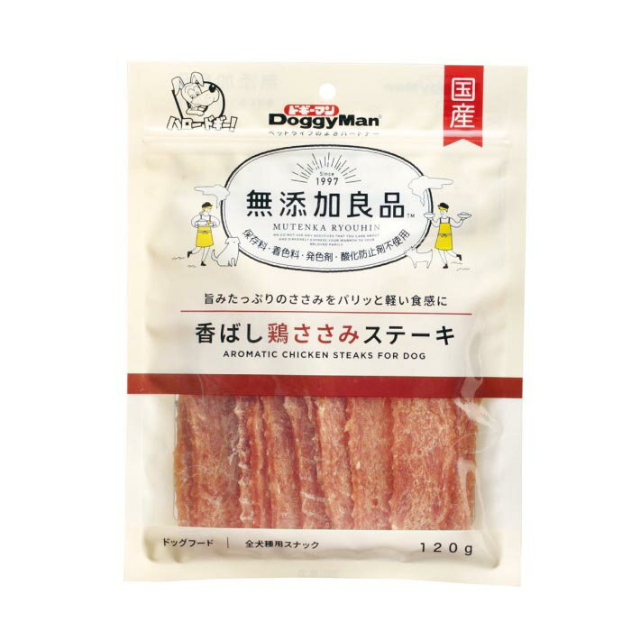 鶏本来の旨さを味わえる。ササミを練ってシート状にしたステーキ。無添加良品。【給与方法】目安給与量を参考に1日1〜数回に分け、おやつとして与えてください。【1日の目安給与量】・幼犬超小型成犬（5kg以下）：1〜3本・小型成犬（5〜11kg）：...