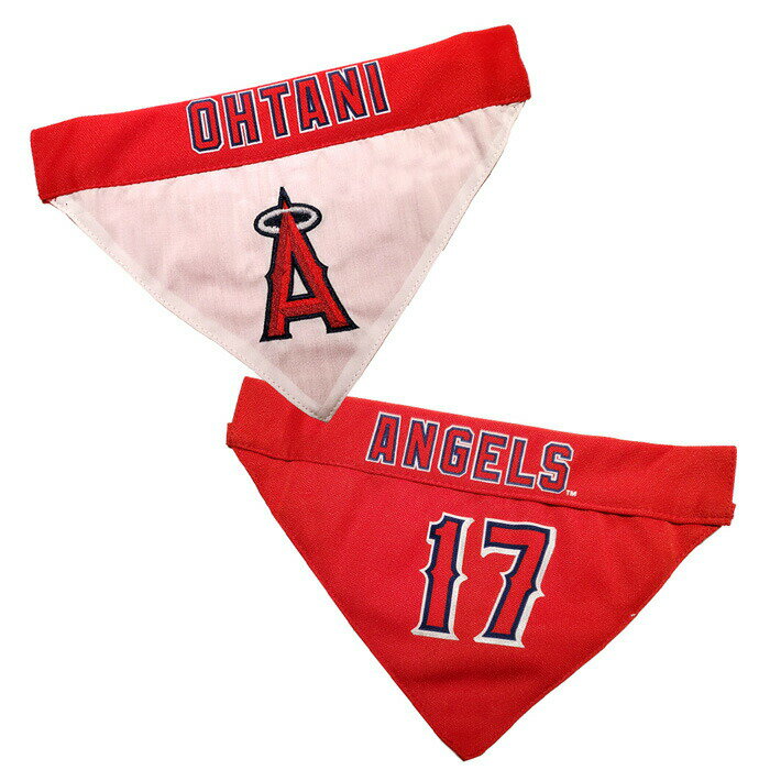 大人気メジャーリーグ MLBの公式、大谷翔平選手モデルのペットグッズが登場。野球ファン必見！！ロサンゼルスエンゼルス、大谷翔平選手モデルの可愛いバンダナ。リバーシブルで使えます。大好きなチームのバンダナを大好きなペットがつける。考えるだけで...