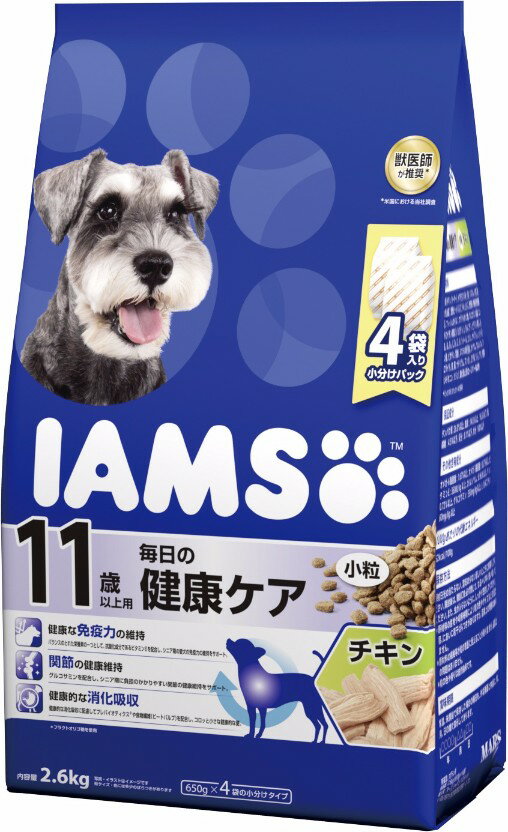 11歳以上の全てのシニア犬の健康な生活のために最適な製品設計。ワンちゃんが大好きなチキンを使用。【原材料】 肉類(チキン、ターキー)、トウモロコシ粉、小麦、ソルガム、大麦、動物性油脂＊、乾燥ビートパルプ、チキンエキス、乾燥卵、発酵用乾燥酵母...