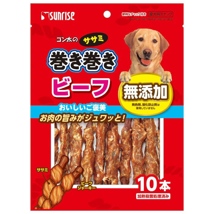 旨み広がるビーフにワンちゃんの大好きな鶏ササミを巻いた、嗜好性の高いスナックです。噛むことでストレス解消歯の健康維持にも役立ちます。【給与方法】【超小型犬】1本程度、【小型犬】1〜2本、【中型犬】2〜4本、【大型犬】4〜6本、【幼犬】1本程...