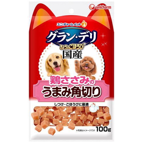 ・おいしい鶏ささみをソフトな角切りにしました。・しつけ・ごほうびに最適。・お散歩時にもおすすめ。・お口の小さな、超小型犬にも食べやすいひとくちサイズのソフトタイプ。・低脂肪なささみを使用。【原材料】鶏ササミ、動物性油脂、小麦粉、ゼラチン、豆...
