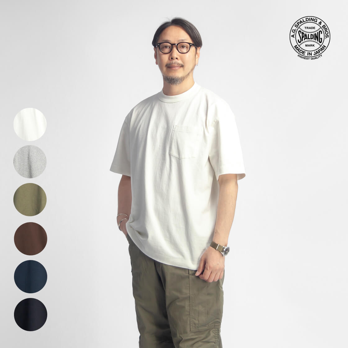 A.G.SPALDING＆BROSからヘビーウェイト天竺を用いたヴィンテージ感漂うポケットTシャツをご紹介。 丸胴仕様で脇に縫い目のないストレスフリーな作りに、裾引き始末やバインダーネックを採用。 厚みのある生地と相まって、無地ながらも雰囲...