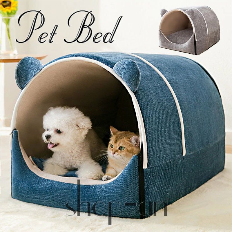 Information 商品情報 商品番号 ：C3-pet89 小型のワンちゃん・ネコちゃん向け 耳付きの屋根が可愛いドーム型ハウス お昼寝やゆっくり過ごしたい時に大活躍！ POINT1 すっぽり囲まれて落ち着くドーム型 狭い場所や暗い場所...