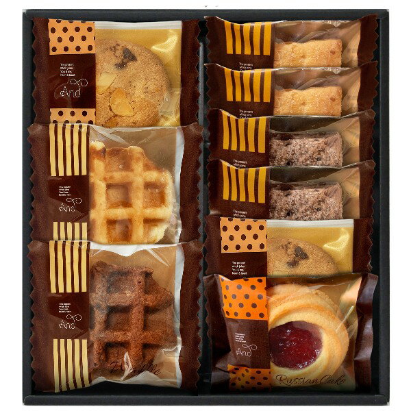 ●ロシアケーキ(ブルーベリーサン)、スクエアパイ(プレーン、ショコラ)・ナッツとチョコのざっくりクッキー×各2、ワッフル(プレーン・チョコ)●箱210×200×40mm（日本製）●賞味期限/120日（製造日より）(ギフトコーナー以外の商品と...