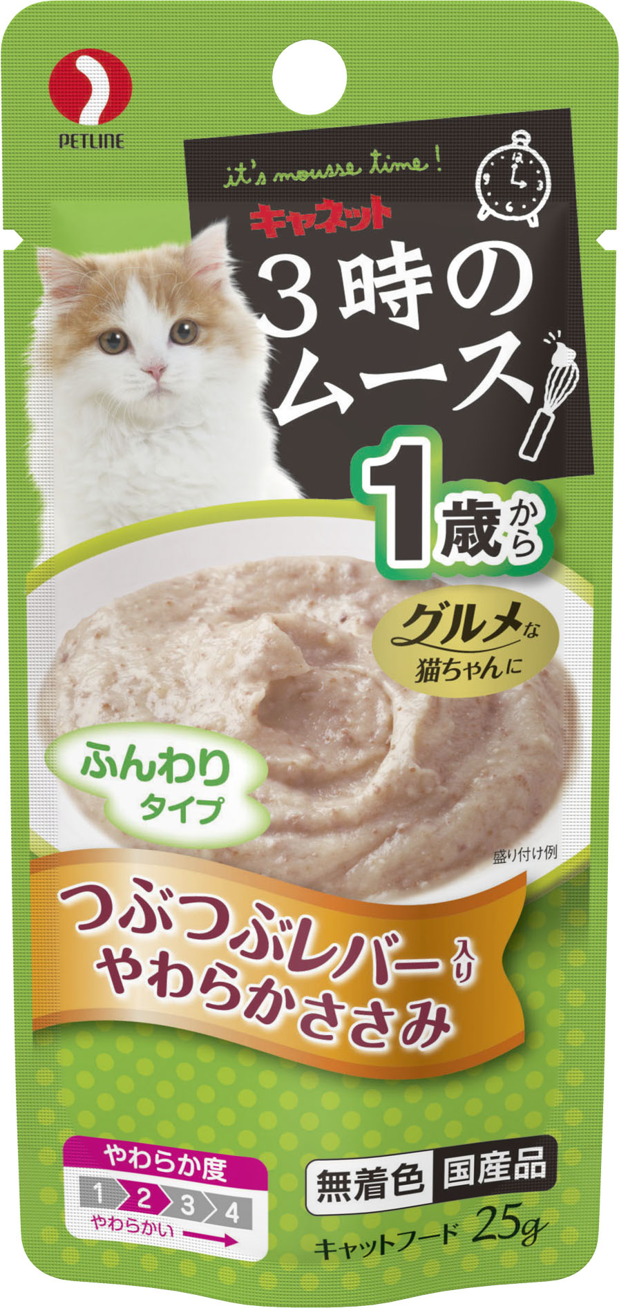 [商品サイズ(mm)]65×20×140[単品重量(g)]25 [エネルギー]約83kcal/100g[栄養成分]たんぱく質9.5%以上、脂質1.1%以上、粗繊維0.5%以下、灰分1.9%以下、水分85.0%以下[原材料]鶏むね肉、鶏ささみ...