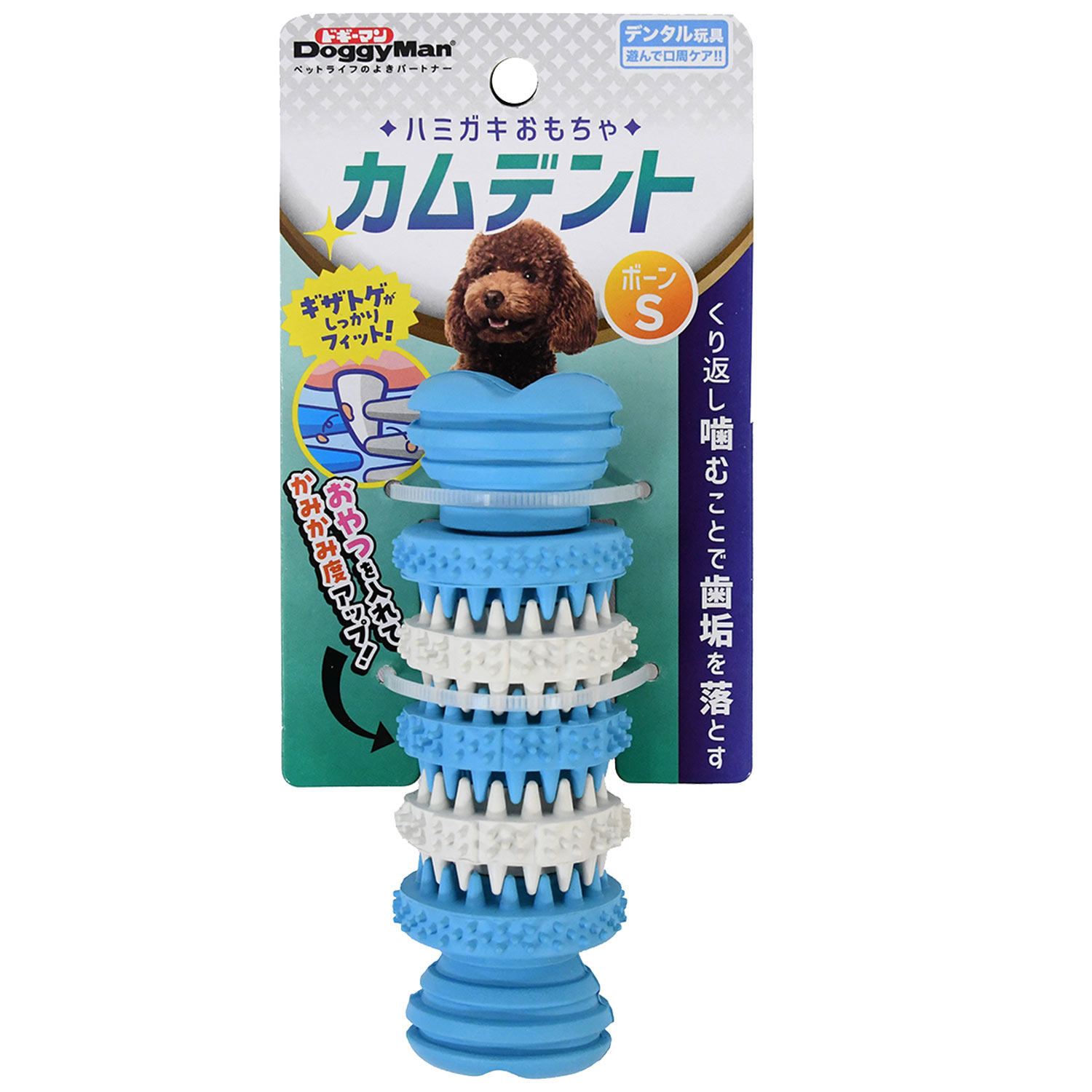 [商品サイズ(mm)]80×40×180[単品重量(g)]115 [原材料]本体：合成ゴム[商品説明]たくさんのギザトゲがついたボーン型犬用デンタル玩具[使用方法・給与方法]●使用前に取扱説明書を必ずお読みください。お読みになったあとは大切...