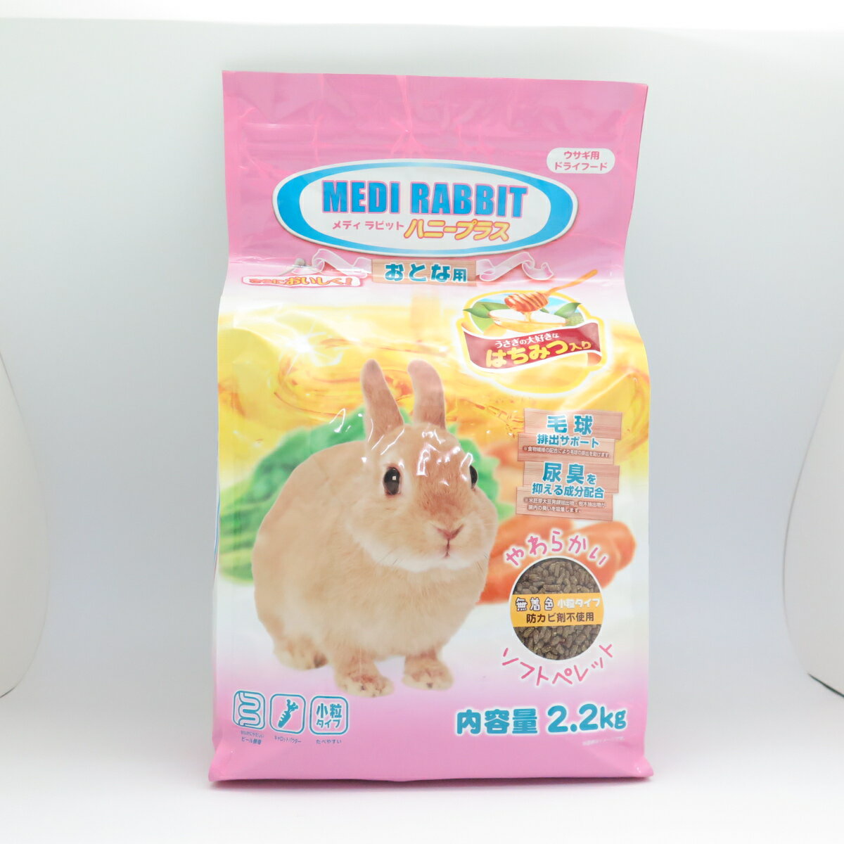 [商品サイズ(mm)]220×65×485[単品重量(g)]2300 [エネルギー]259kcal/100g[栄養成分]たんぱく質14.5%以上、脂質3%以上、粗繊維19%以下、灰分9%以下、水分10%以下[原材料]アルファルファミール、大...