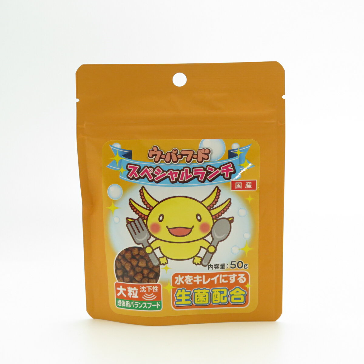 [商品サイズ(mm)]120×35×150[単品重量(g)]53 [栄養成分]たんぱく質45%以上、脂質8%以上、粗繊維5%以下、灰分16%以下、水分11%以下[原材料]魚粉、オキアミミール、小麦粉、大豆油かす、コーングルテンミール、米ぬか...