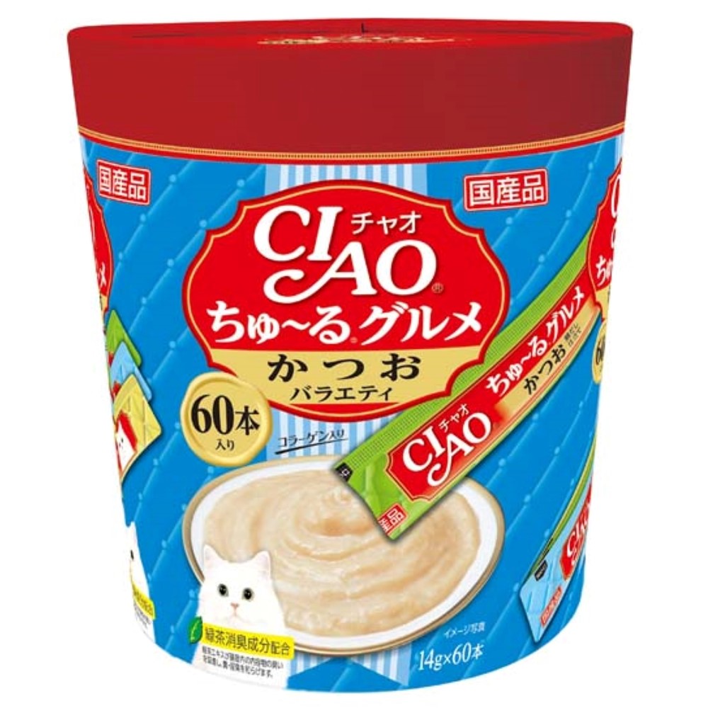 [商品サイズ(mm)]152×112×180[単品重量(g)]1045 [エネルギー]約7kcal/本[栄養成分]たんぱく質7.0%以上、脂質0.2%以上、粗繊維0.1%以下、灰分1.7%以下、水分91.0%以下[原材料]（鯛）鰹、鯛エキス...