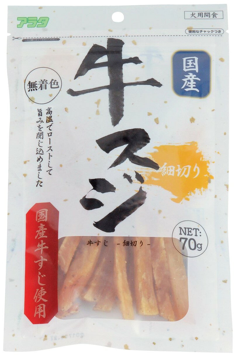 [商品サイズ(mm)]150×10×220[単品重量(g)]90 [エネルギー]450kcal/100g[栄養成分]たんぱく質58.0%以上、脂質18.0%以上、粗繊維1.2%以下、灰分5.3%以下、水分13.0%以下[原材料]牛スジ[商品...