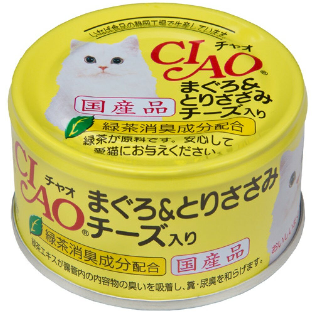 [商品サイズ(mm)]68×68×37[単品重量(g)]115 [エネルギー]約85kcal/缶[栄養成分]たんぱく質14.5%以上、脂質1.5%以上、粗繊維0.1%以下、灰分2.0%以下、水分82.0%以下[原材料]まぐろ、鶏肉（ささみ）...