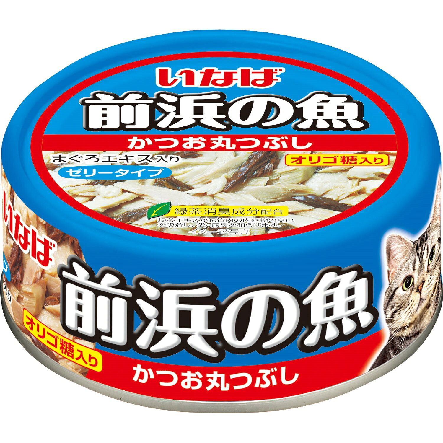 [商品サイズ(mm)]86×86×34[単品重量(g)]153 [エネルギー]約65kcal/缶[栄養成分]たんぱく質9.0%以上、脂質0.5%以上、粗繊維0.1%以下、灰分2.0%以下、水分88.0%以下[原材料]かつお、まぐろエキス、オ...