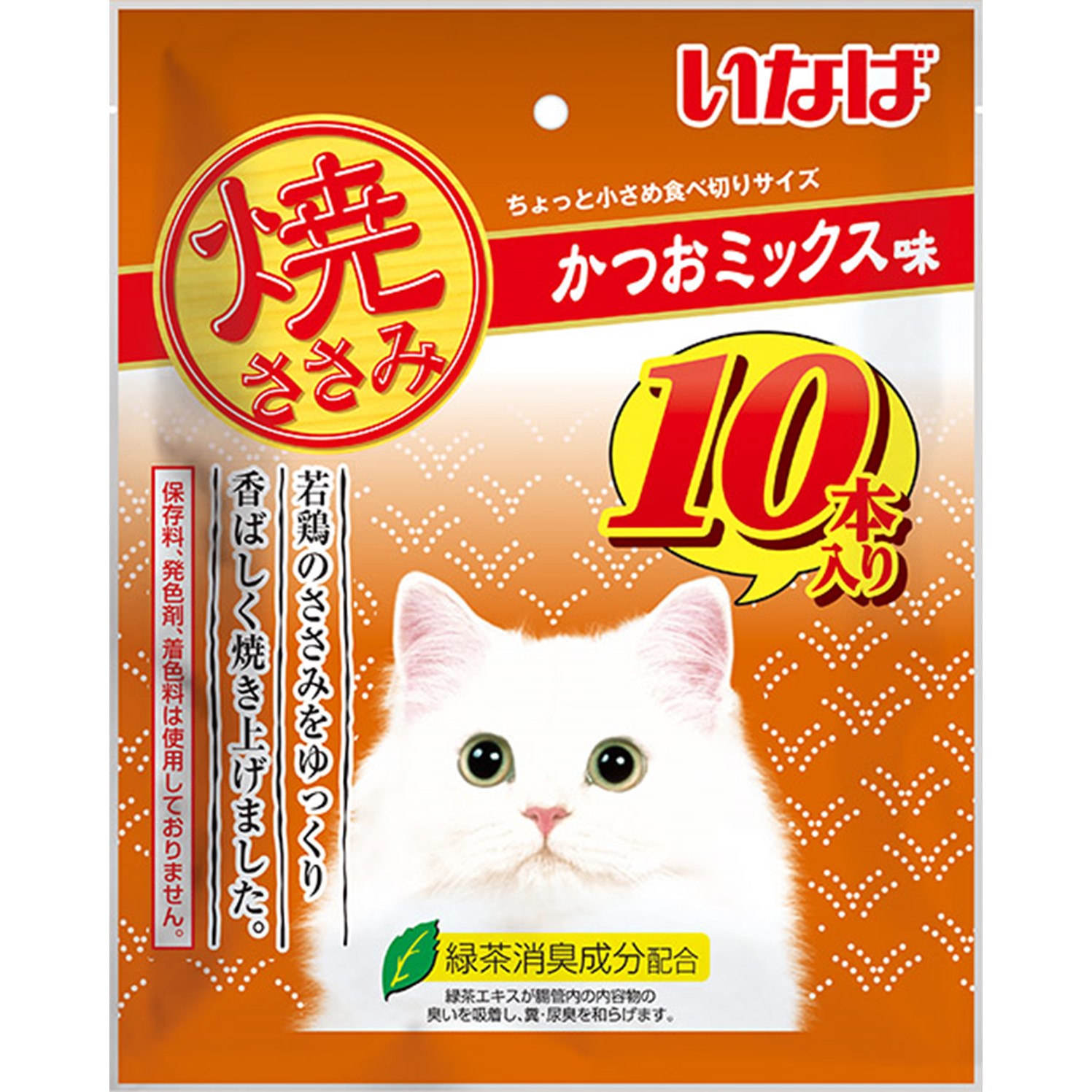 [商品サイズ(mm)]200×35×250[単品重量(g)]305 [エネルギー]約20kcal/本[栄養成分]たんぱく質23.0%以上、脂質1.1%以上、粗繊維0.1%以下、灰分1.5%以下、水分74.0%以下[原材料]鶏肉（ささみ）、か...