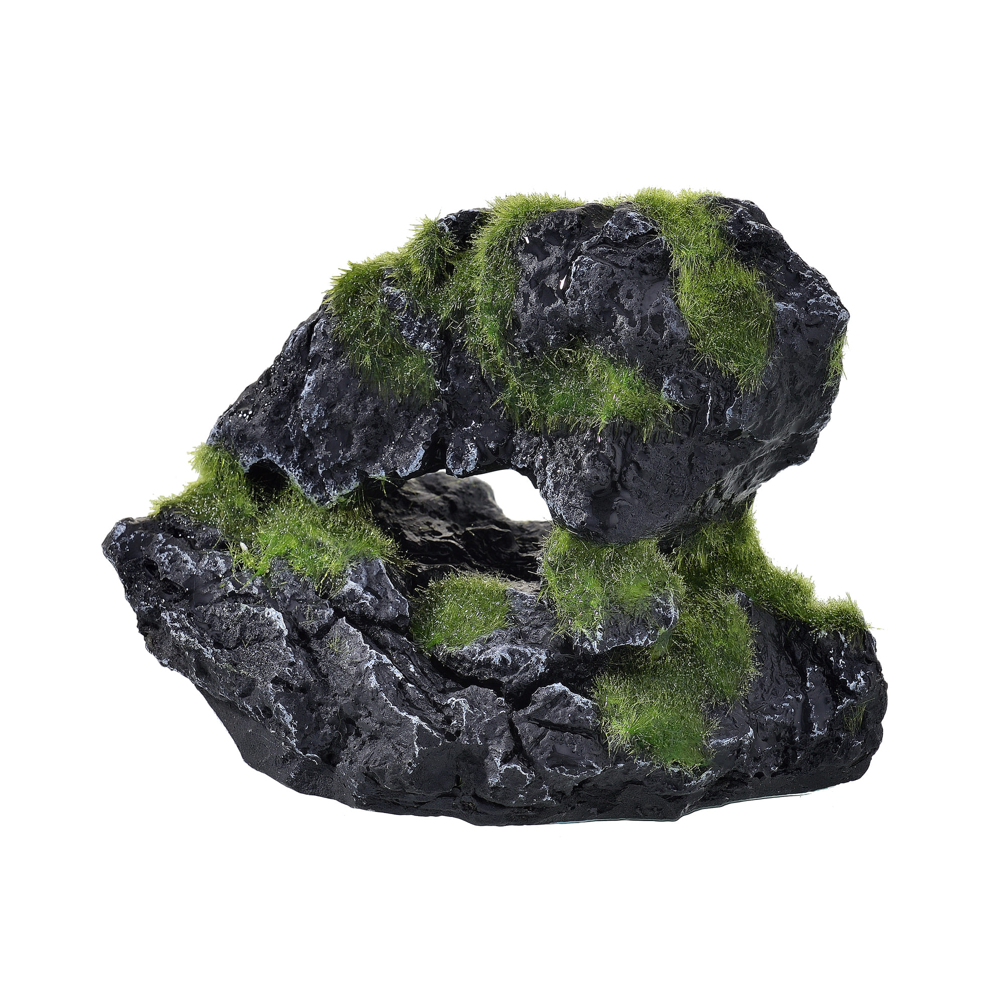 [商品サイズ(mm)]120×70×85[単品重量(g)]330 [原材料]ポリレジン、ナイロン[商品説明]●コケ付き岩で入れるだけでリアルなレイアウトが完成！グラスアクアなどの小型水槽にもぴったり。[使用方法・給与方法]●ご使用の前に、軽...