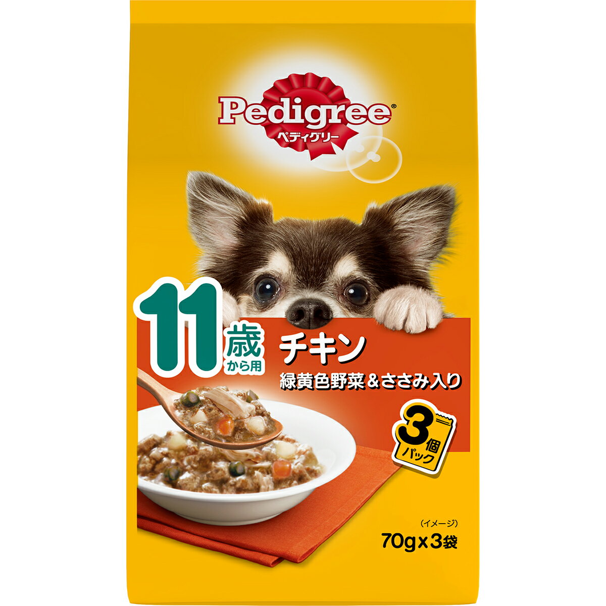 [商品サイズ(mm)]95×46×165[単品重量(g)]230 [エネルギー]75kcal/100g[栄養成分]たんぱく質6.0％以上、脂質3.0％以上、粗繊維1.0％以下、灰分3.0％以下、水分86.0％以下[原材料]肉類（チキン、ささ...