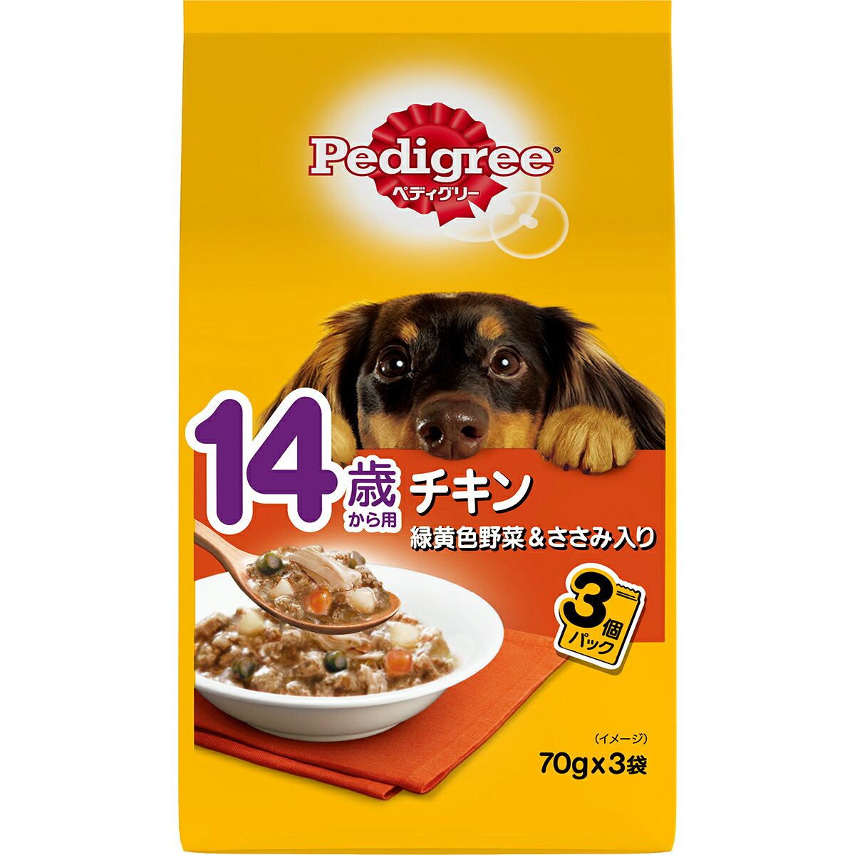 [商品サイズ(mm)]95×46×165[単品重量(g)]230 [エネルギー]75kcal/100g[栄養成分]たんぱく質6.0％以上、脂質3.0％以上、粗繊維1.0％以下、灰分3.0％以下、水分86.0％以下[原材料]肉類（チキン、ささ...