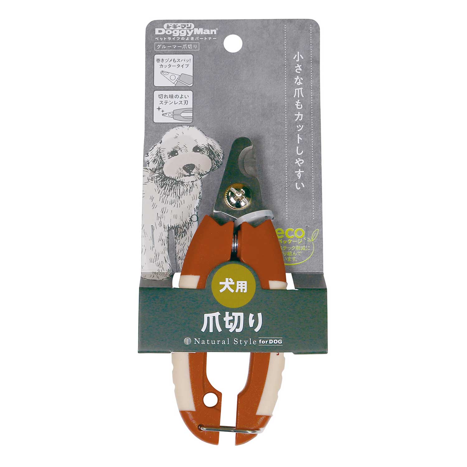 [商品サイズ(mm)]75×30×185[単品重量(g)]58 [原材料]スチール、ポリプロピレン、合成ゴム、ステンレス[商品説明]ステンレス刃を使用した切れ味の良い爪切り。[使用方法・給与方法]取扱説明書の記載事項に従い、使用方法に従って...