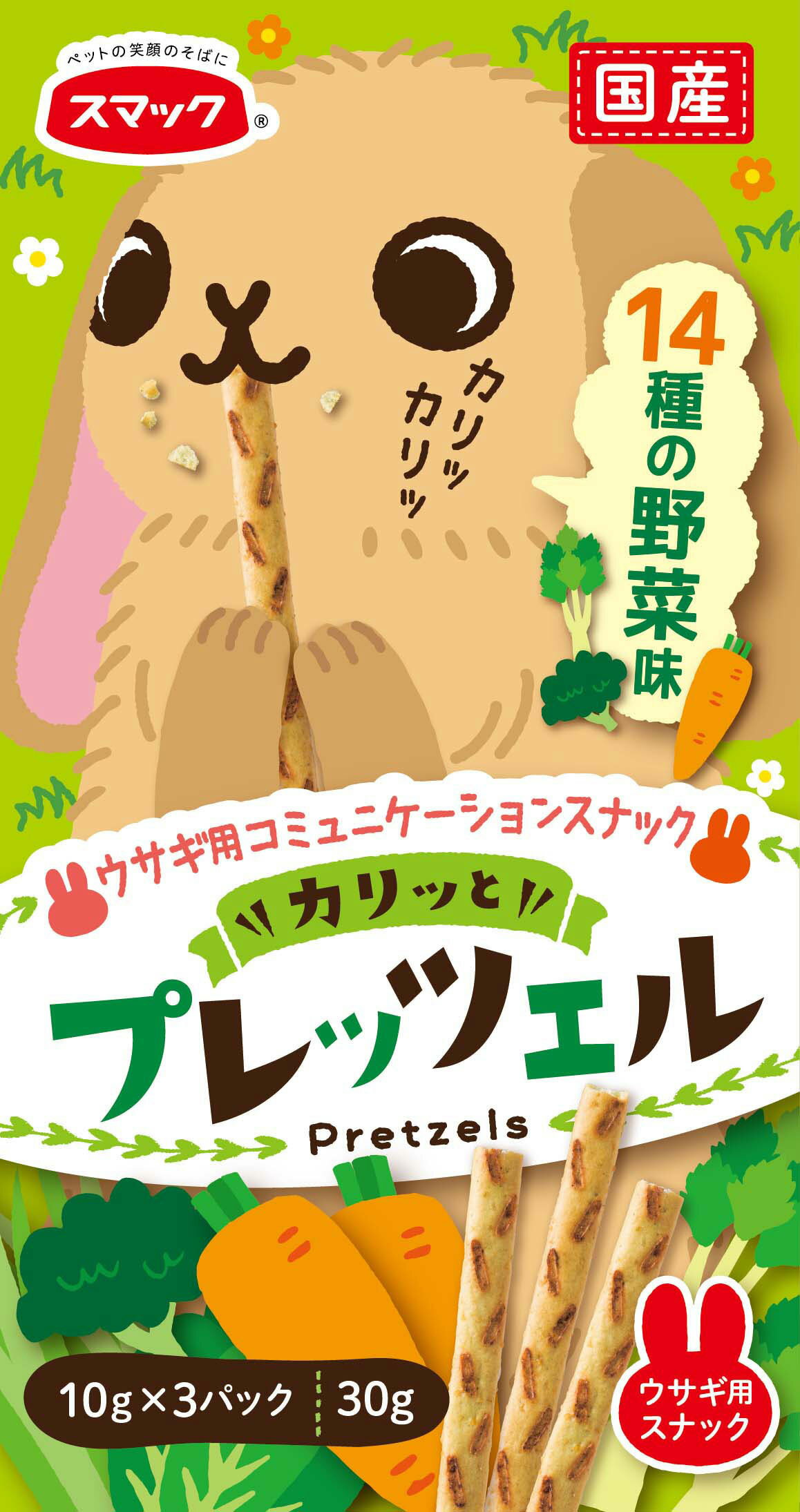 [商品サイズ(mm)]85×28×159[単品重量(g)]30 [エネルギー]380kcal/100g[栄養成分]たんぱく質10.0%以上、脂質4.0%以上、粗繊維2.0%以下、灰分3.0%以下、水分10.0%以下[原材料]小麦粉、コーング...