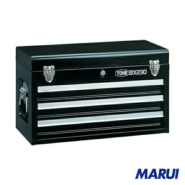 特長 ■引き出しには、ボールベアリング式ダブルレールを採用し、開閉はスムーズです。 ■飛び出し防止ロック機構付です。 ■キーロック搭載です。 用途 ■工具類の保管・管理用 仕様 ■色：マットブラック ■引出し段数：3 ■外寸(mm)間口×奥...