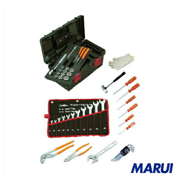 特長 ■機械・自動車・農機の整備に適した工具セットです。 ■樹脂ケースに入ったコンパクトサイズです。 用途 - 仕様 ■ケース色：ブラック ■ケース寸法(mm)間口×奥行×高さ：445×240×206 ■セット内容(点)：48 ■差込角：1...