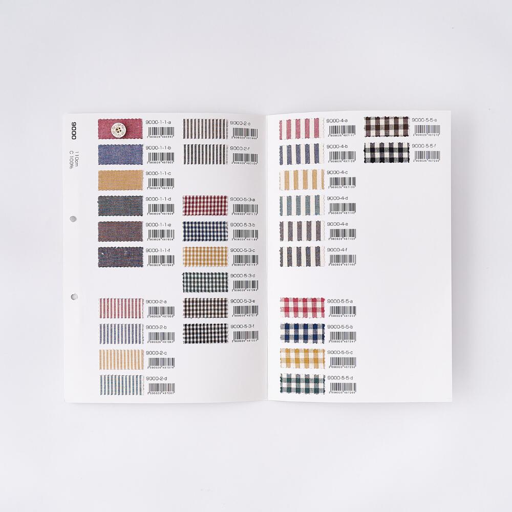 ミシン糸番号はこちら品番9000シリーズはこちら ■商品について 当店オリジナルの定番生地をサンプル帳にしました。人件費の塊のような商品で、結構お値段はしますが、色選びに失敗することを思えば安いハズ。 ぜひお試し下さい。 ■素材：コットン1...