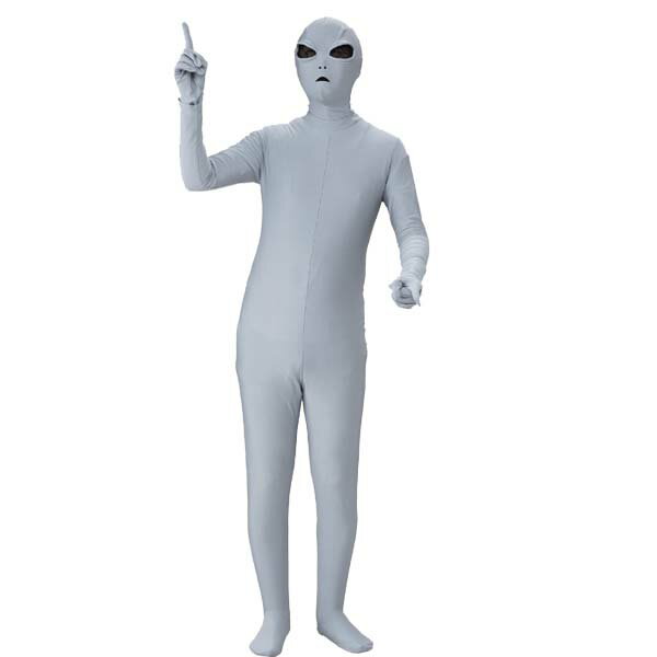 変身コスチューム 宇宙人スーツ ★商品説明 宇宙人変身コスチュームです。 顔のマスクに全身スーツ。 宇宙人になりきってパフォーマンス！ 【サイズ】 身長180cmまでの標準体型 【材質】 ポリエステル生地使用 ＊洗濯はできません。 ★セット...