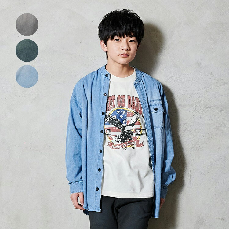 DaddyOhDaddyから新しく120〜170cmのスクール、ジュニアアイテムライン。直営店では直営オンラインショップ「こどもの森e-shop」各店のみでの販売になります。【直営実店舗での販売はありません。】バンドカラーがお洒落なデニムシ...