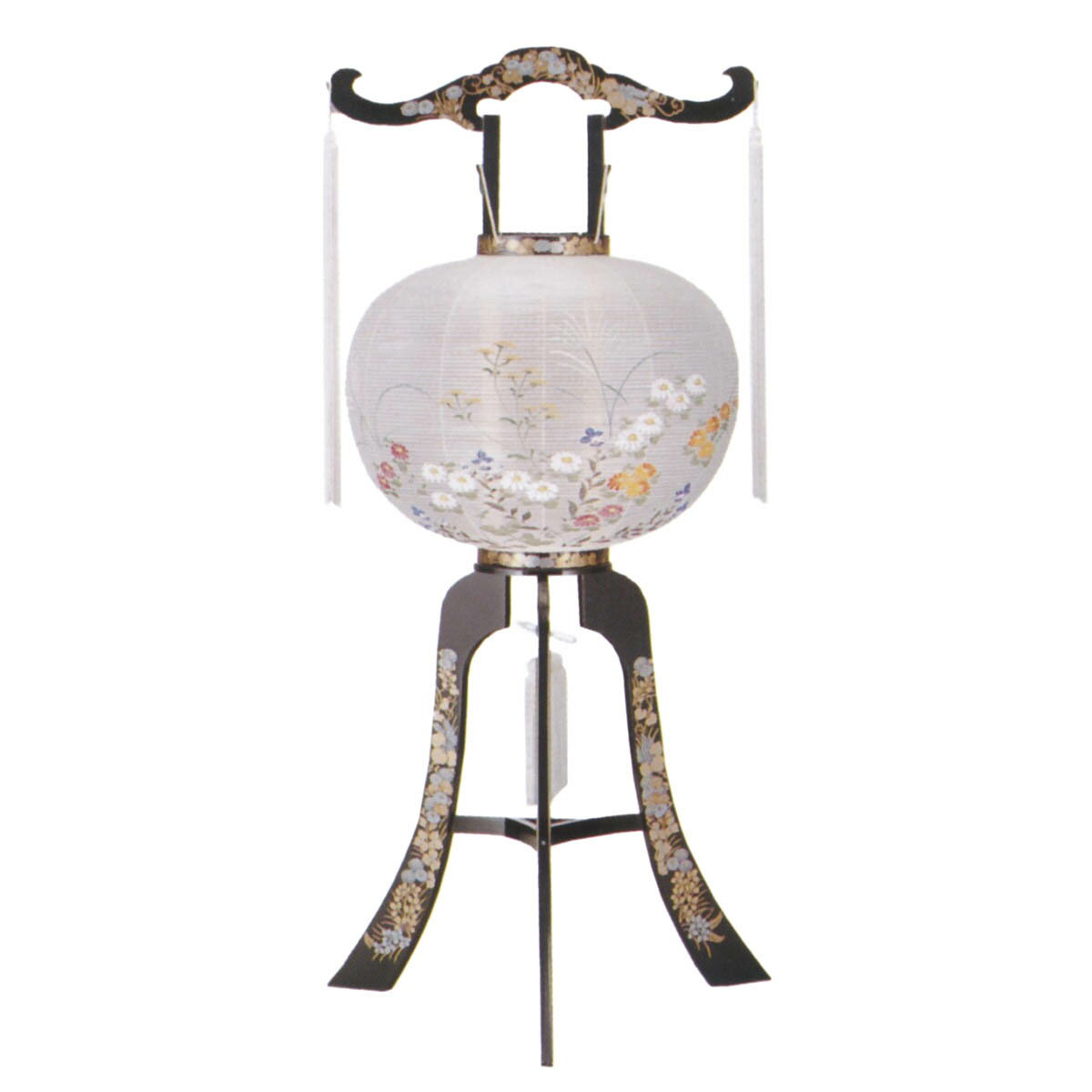 ▼品名廻転灯 二色蒔絵 絹▼サイズ尺三 高さ100×火袋直径39cm▼仕様★ 一対ご希望の方は2個でご注文してください。● 電気コード式● 火袋絹張り● 回転筒付● 材質 ： プラスチック製 ■ お盆には、盆提灯を飾って、先祖・故人を供養し...