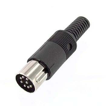 ・パッケージ：DIN4・コネクタの形態：プラグ・実装：ケーブル挿入・ピン数：8極・ケーブル挿入穴：Φ68ピンのDINコネクター(標準サイズ、オス)です。ケーブル挿入穴はφ6mmなので対応する太さの多芯ケーブルを使用して下さい。太いケーブル用...