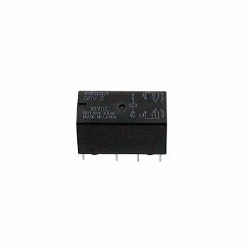 プリント基板取り付け用の12V 2C(2接点2回路)のリレーです。【仕様】・実装：プリント基板・接点極数：2c・コイル定格・DC電圧：DC12V・コイル定格・電流：41.7mA・定格/コイル動作電圧：75%以下・定格/コイル復帰電圧：5%以...