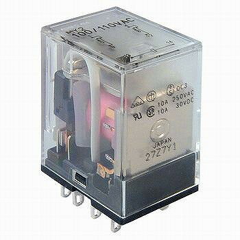 【仕様】・実装：プラグイン・接点極数：2c・コイル定格・電圧：AC24V・コイル定格・電流：53.8mA・定格/コイル・動作電圧：80%以下・定格/コイル・復帰電圧：30%以上・接点部定格・抵抗負荷DC：DC24V 5A・接点部定格・抵抗負...