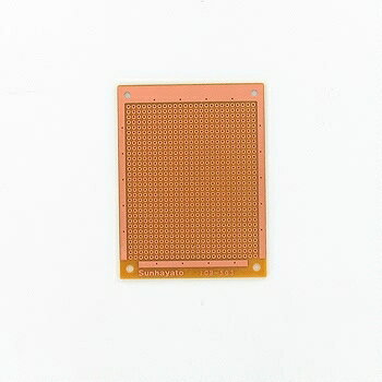【仕様】・材質：片面紙フェノール・寸法：95mm×72mm・板厚：1.6t・パターン：2.54mmピッチ　ドット穴径1.0φ・備考：