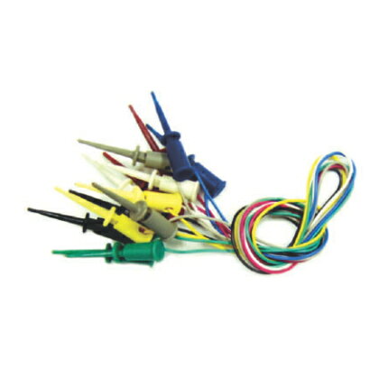 【仕様】絶縁体圧AC1000V 1分以上リード線0.18スケアー質量24gカラー赤、黒、緑、黄、白、青、灰●マイクロICクリップS両端付●各色1本 計7本入