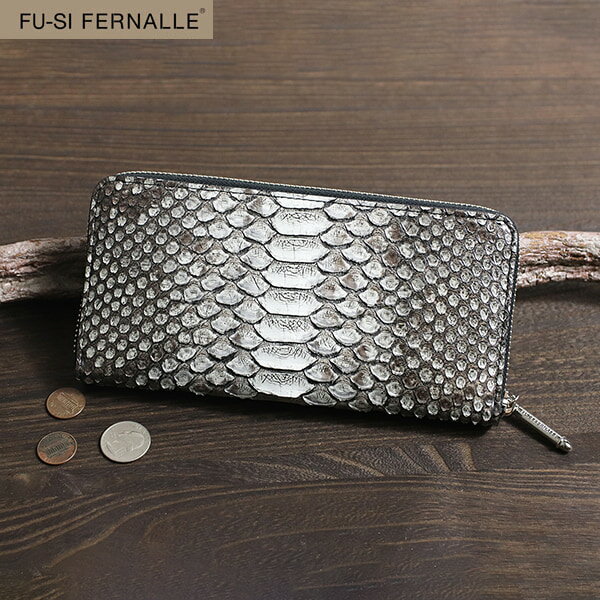 美しいモラレスパイソンのラウンドジップギャルソンウォレット FU-SI FERNALLE フーシフェルナーレ / G.B python wallet collection 日本製通帳、パスポート対応 G.B Python wallet co...